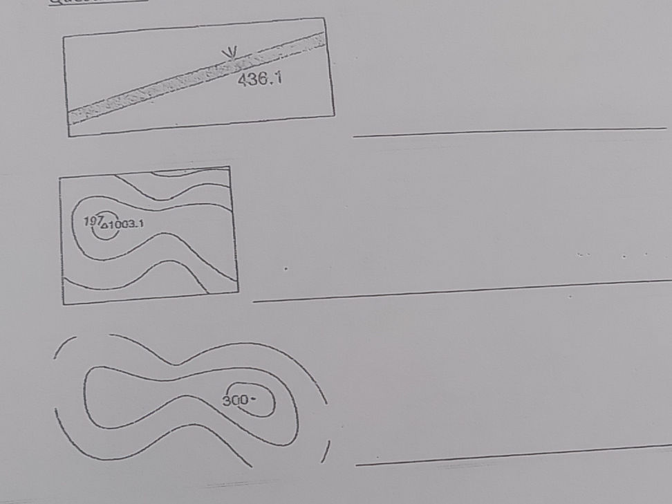 The image contains three topographic maps. | StudyX