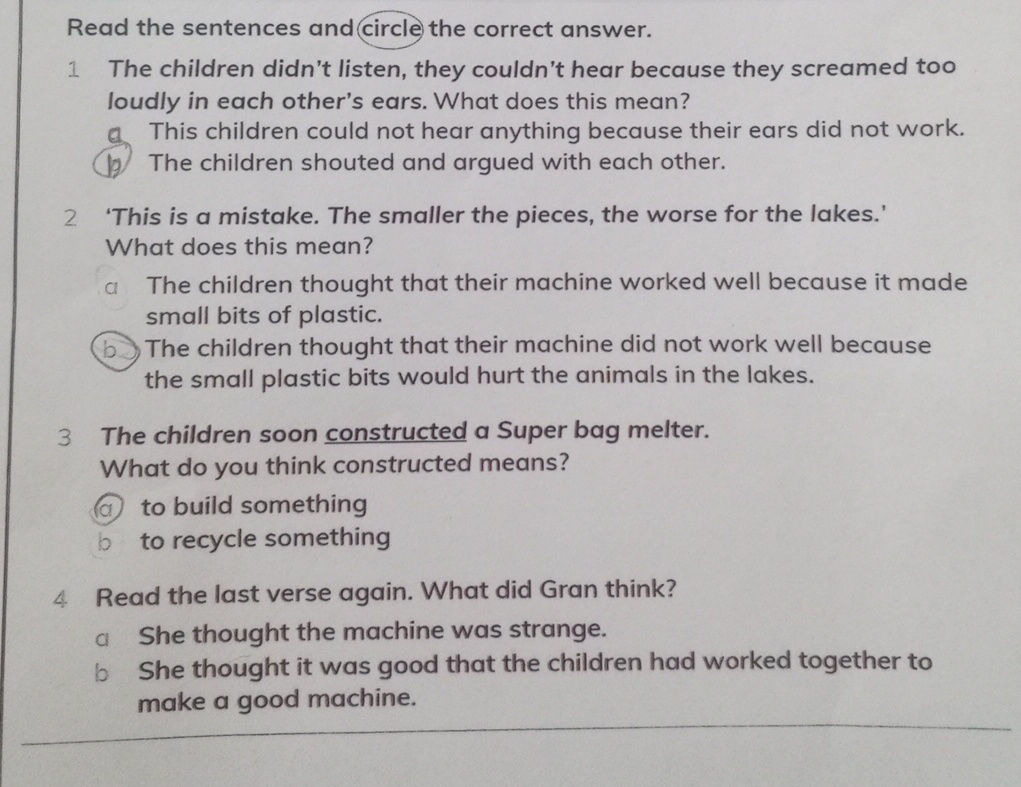Read the sentences and circle the correct | StudyX