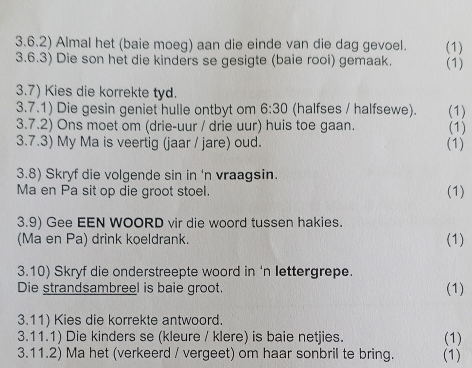 3.6.2) Almal het (baie moeg) aan die einde | StudyX