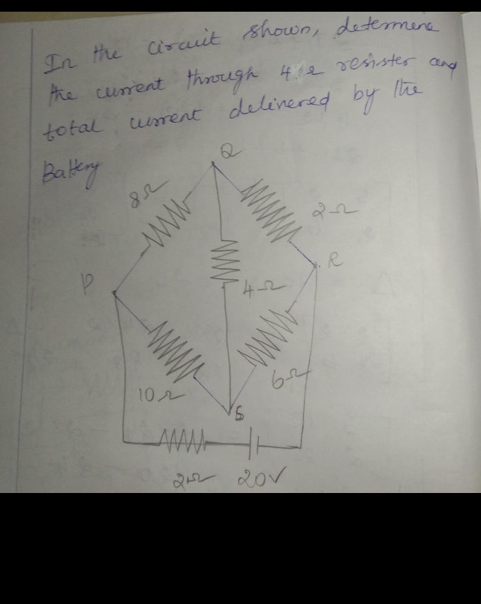 In the circuit shown, determine the current | StudyX