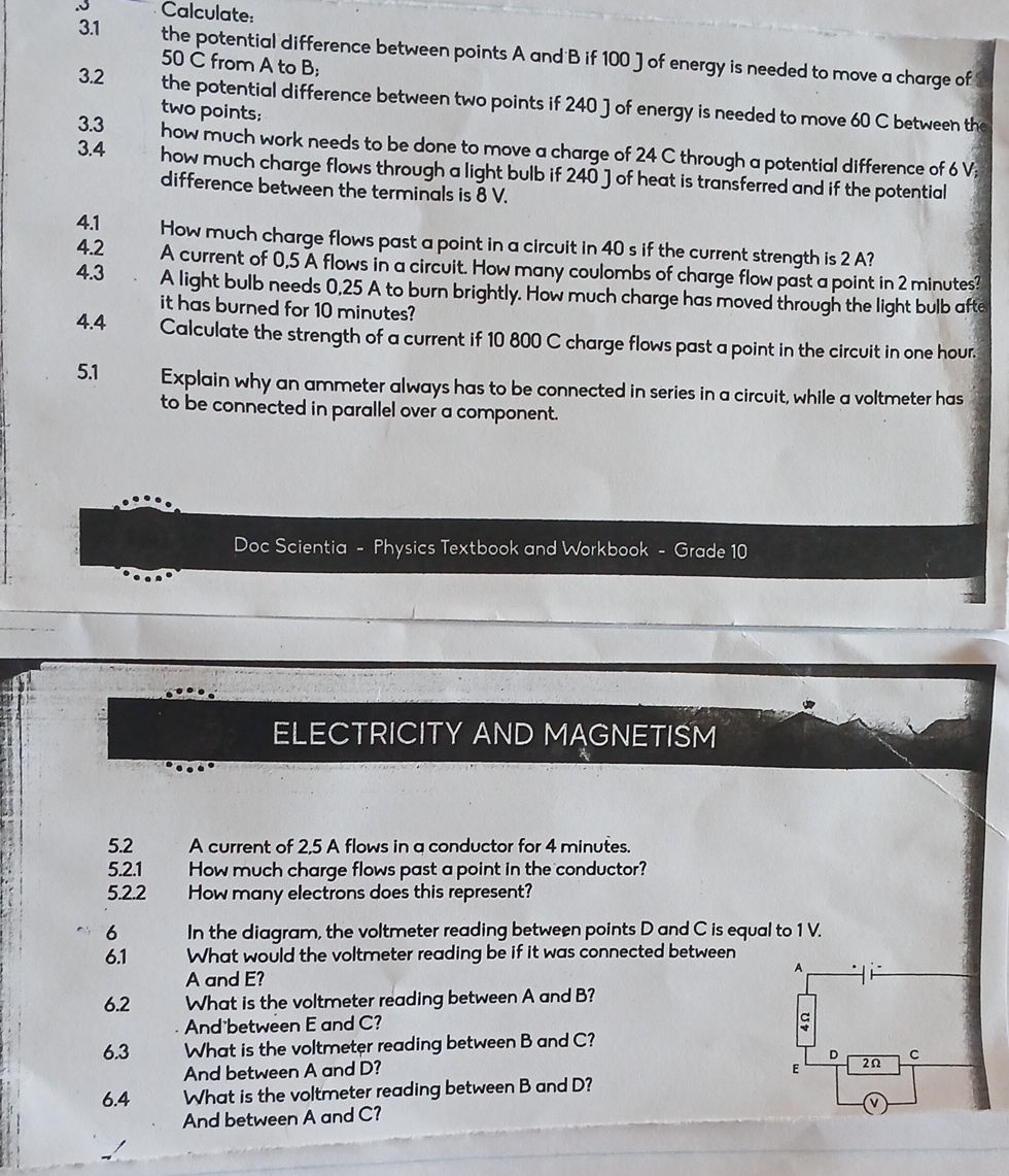 3.1 Calculate: the potential difference | StudyX