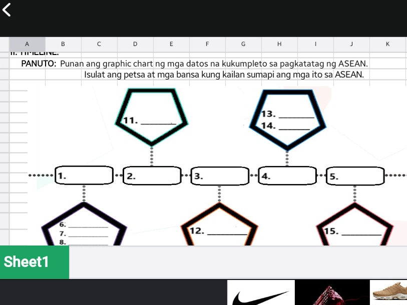 PANUTO: Punan ang graphic chart ng mga datos | StudyX