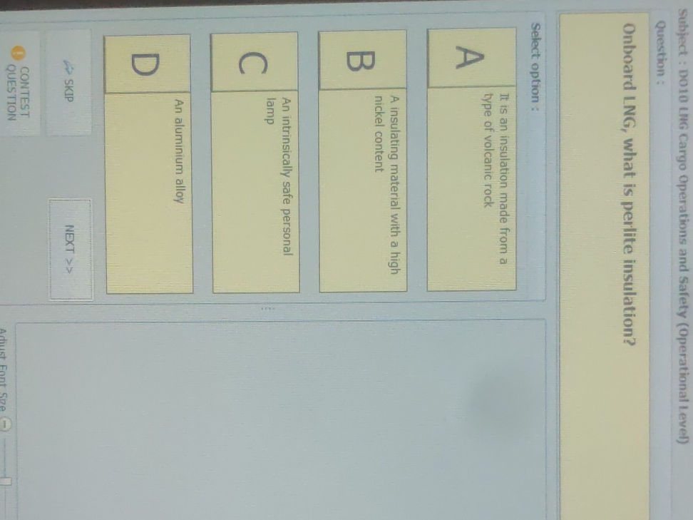 Onboard LNG, what is perlite insulation? A | StudyX