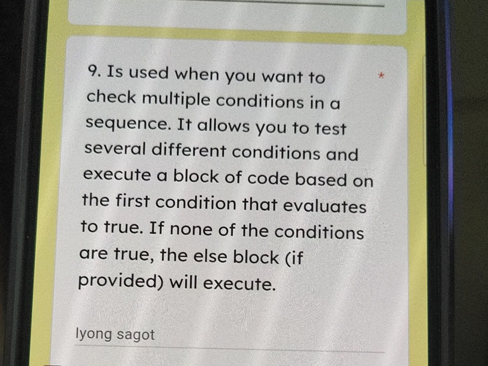 9. Is used when you want to check multiple | StudyX