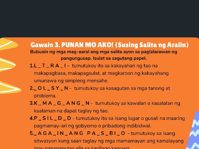 Gawain 3. PUNAN MO AKO! (Susing Salita ng | StudyX