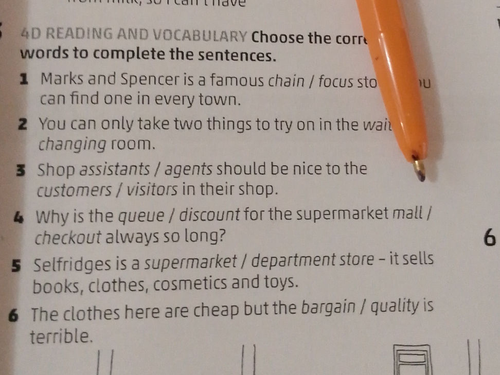 4D READING AND VOCABULARY Choose the correct | StudyX