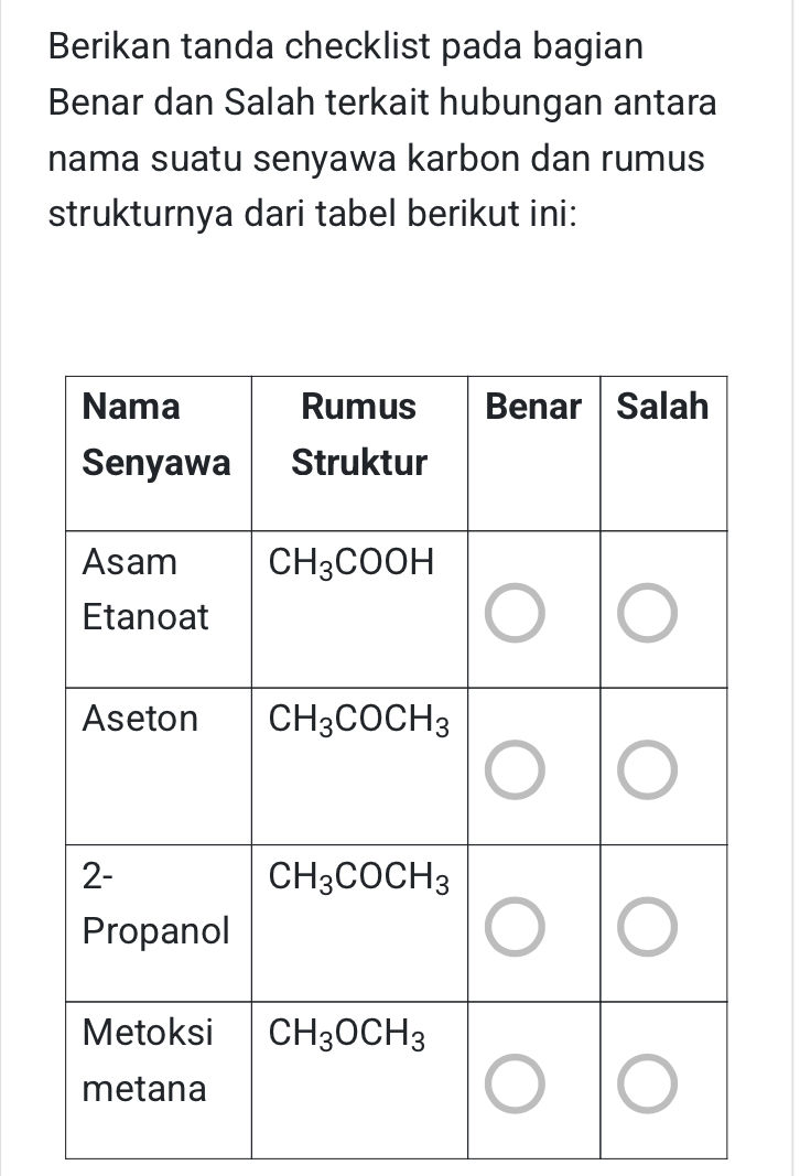 Berikan tanda checklist pada bagian Benar | StudyX