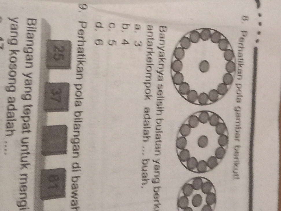 8. Perhatikan pola gambar berikut! Banyaknya | StudyX