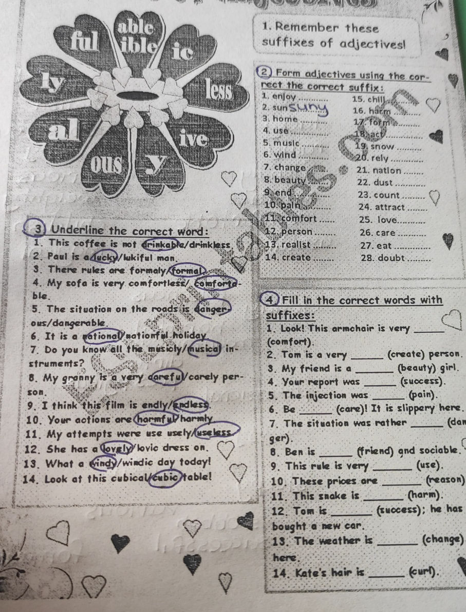 1. Remember these suffixes of adjectives! | StudyX