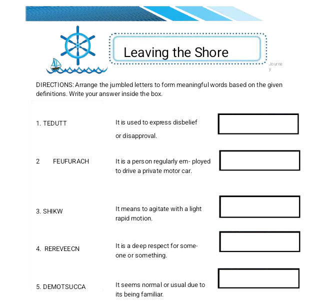 DIRECTIONS: Arrange the jumbled letters to | StudyX