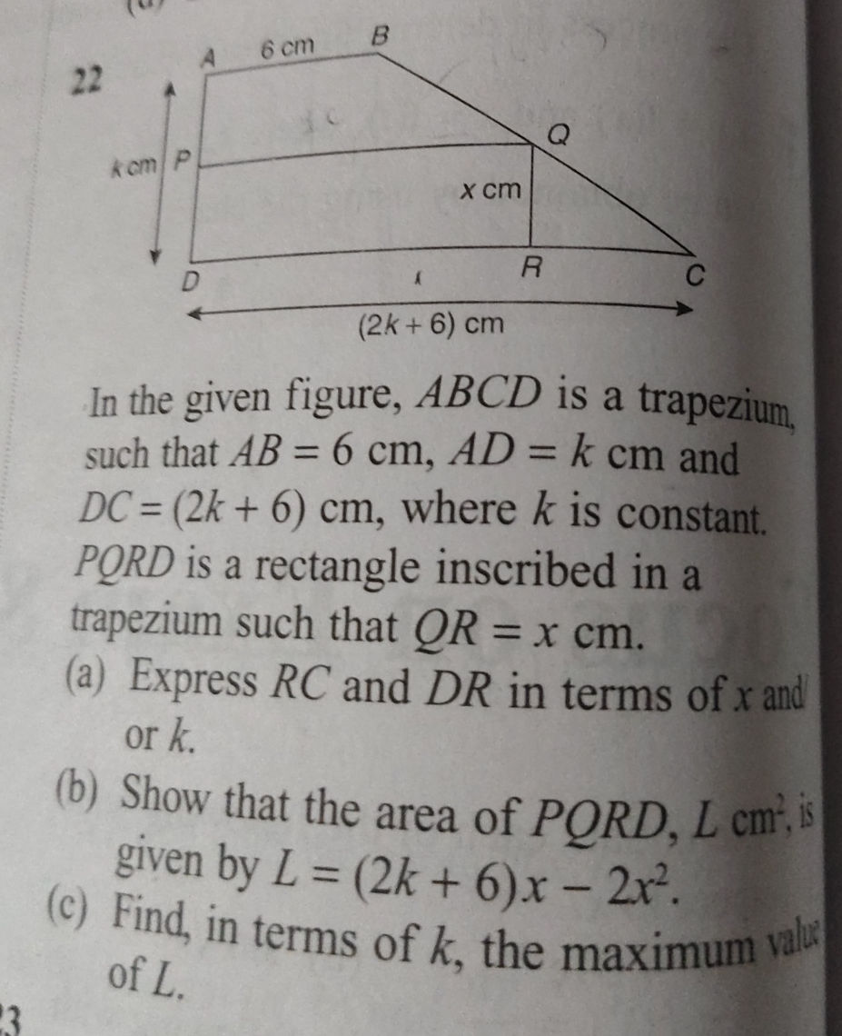 In the given figure, $ABCD$ is a trapezium, | StudyX