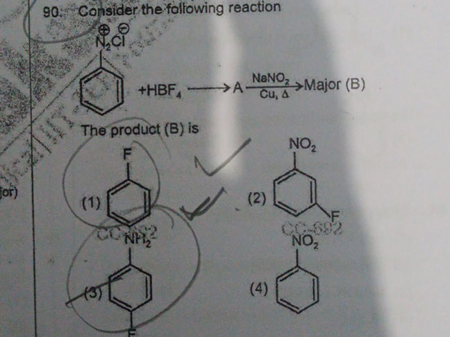 Consider the following reaction +HBF A NaNO2