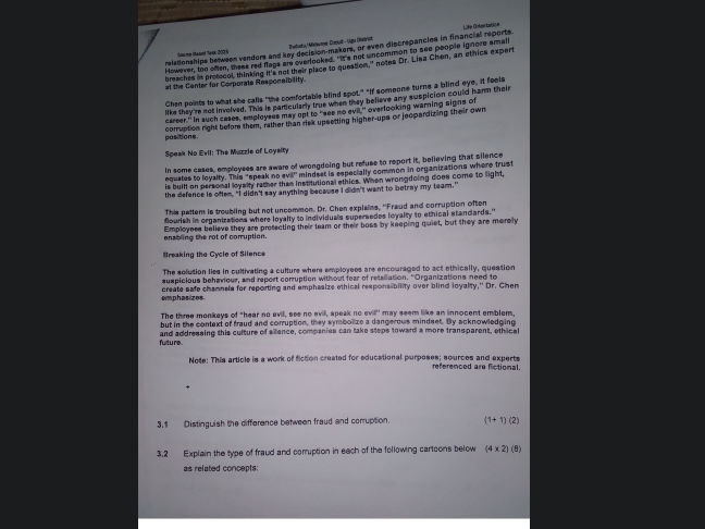 3.1 Distinguish the difference between fraud | StudyX