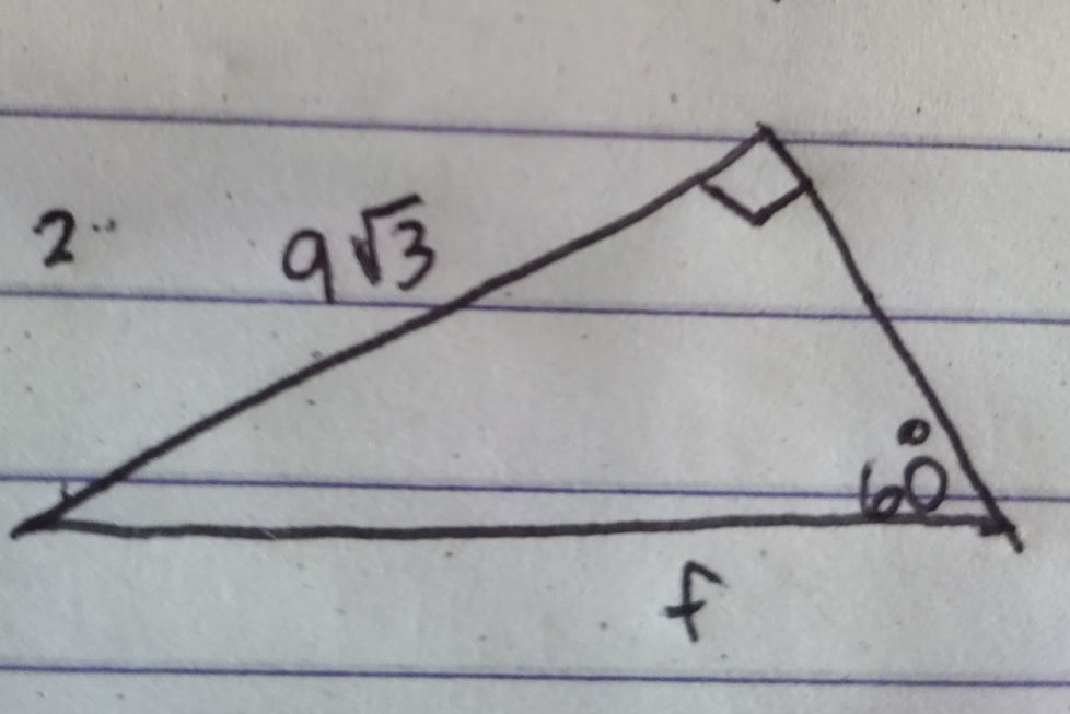 A right triangle is shown with one side | StudyX