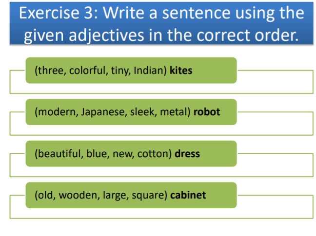 Exercise 3: Write a sentence using the given | StudyX