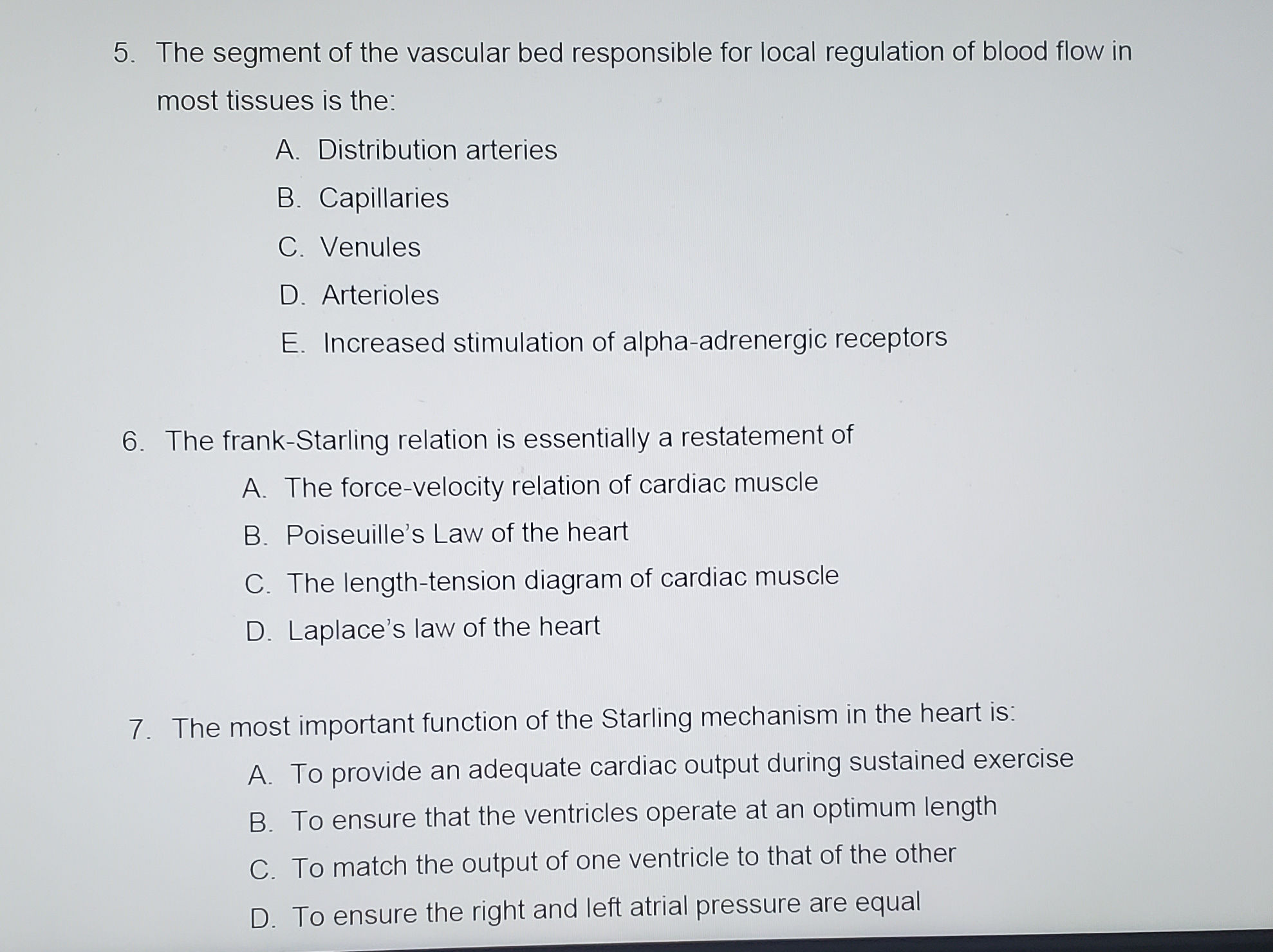 5. The segment of the vascular bed | StudyX