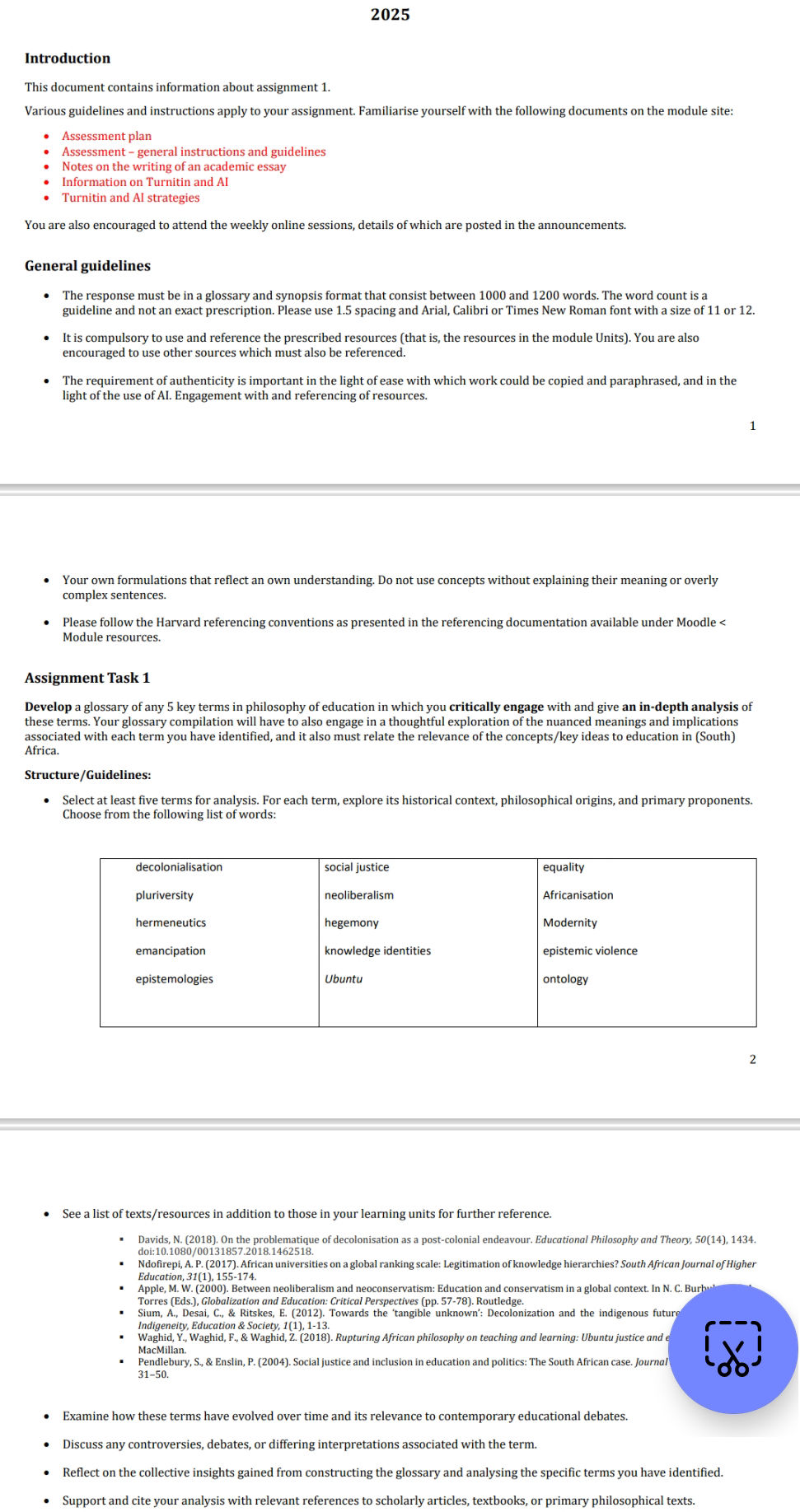 Develop a glossary of any 5 key terms in