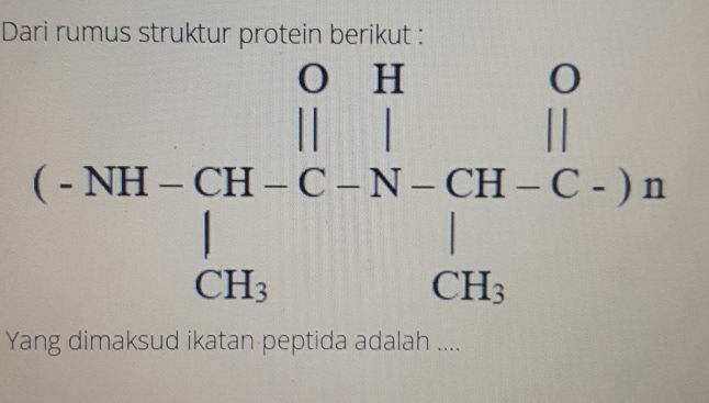 Dari rumus struktur protein berikut : | StudyX