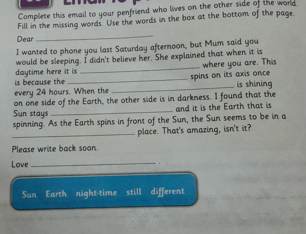 Complete this email to your penfriend who | StudyX