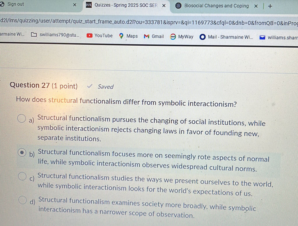 How does structural functionalism differ | StudyX
