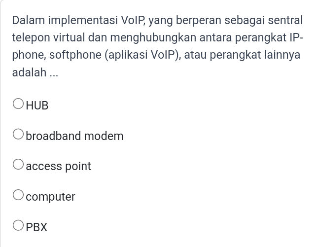 Dalam implementasi VoIP, yang berperan | StudyX
