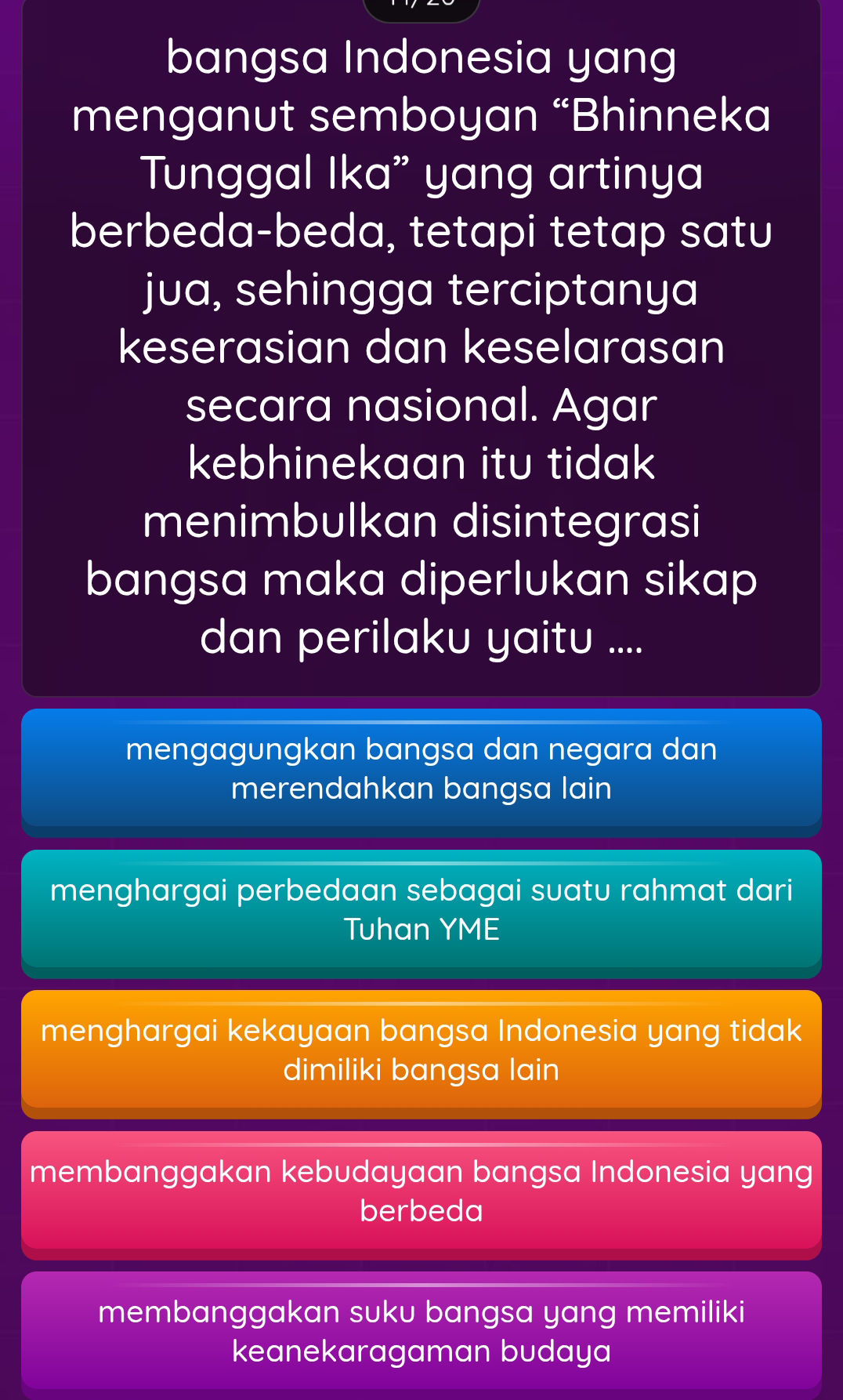 bangsa Indonesia yang menganut semboyan