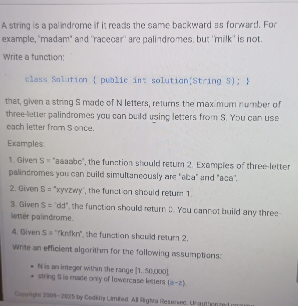 A string is a palindrome if it reads the | StudyX