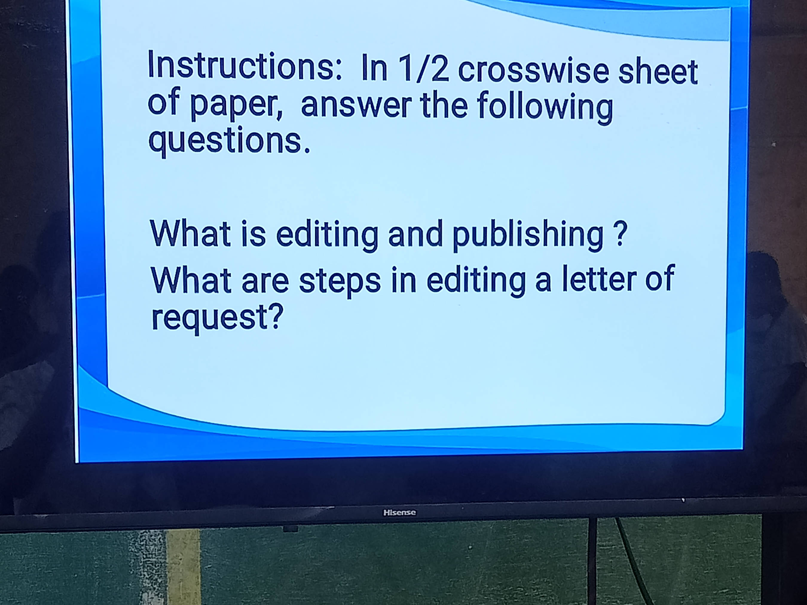 Instructions: In 1/2 crosswise sheet of | StudyX