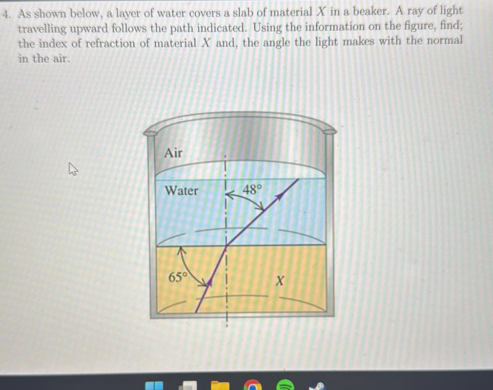 4. As shown below, a layer of water covers a | StudyX