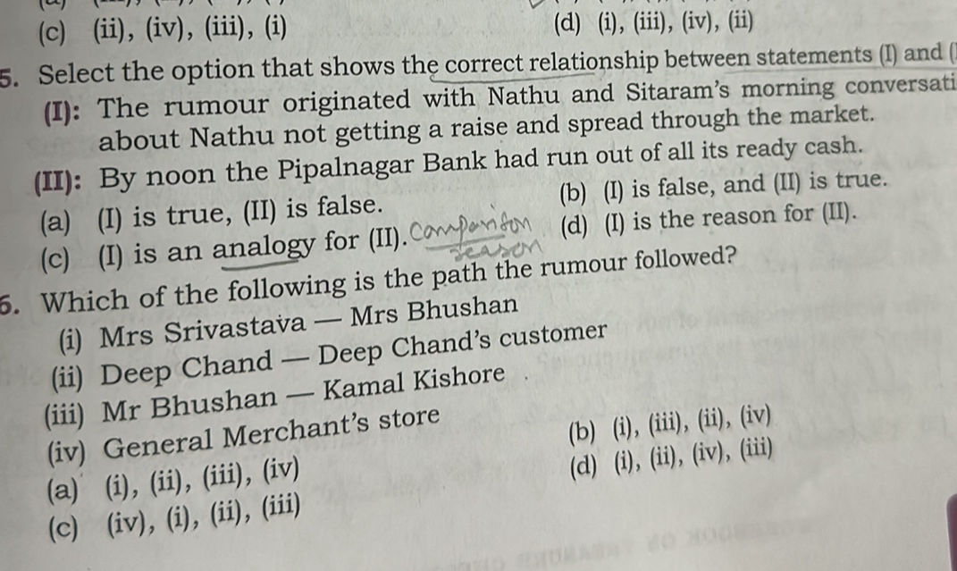 5. Select the option that shows the correct | StudyX