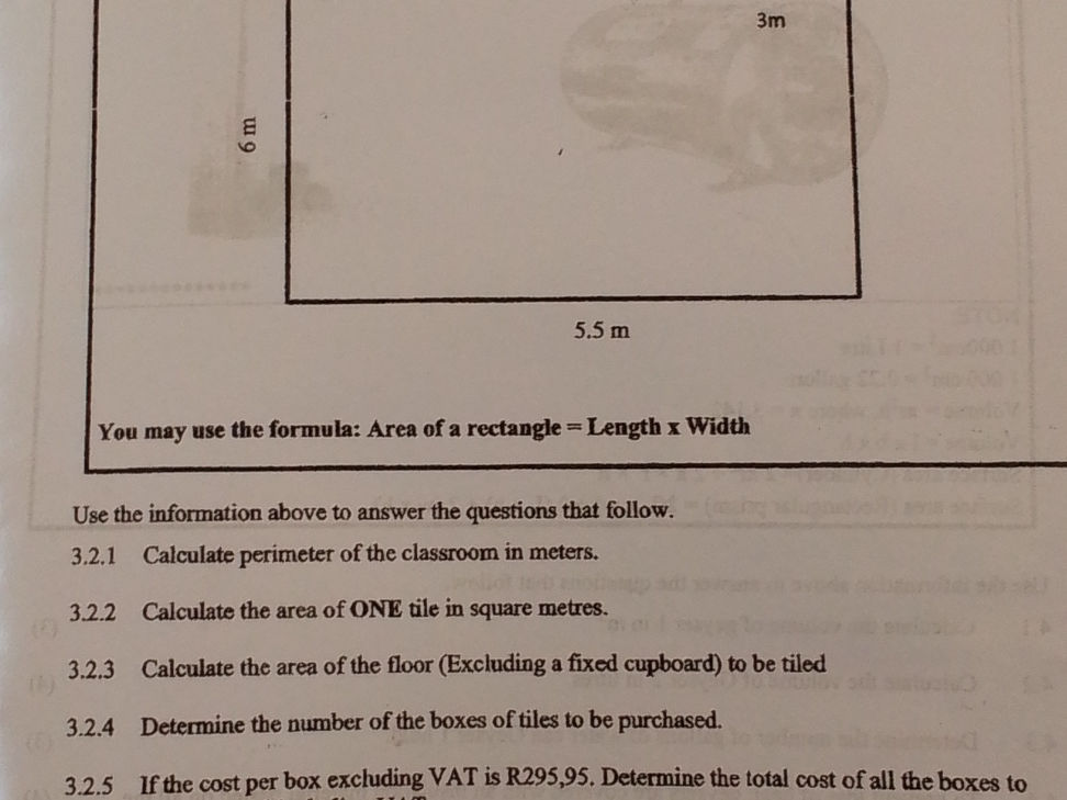 The image shows a rectangle with dimensions | StudyX