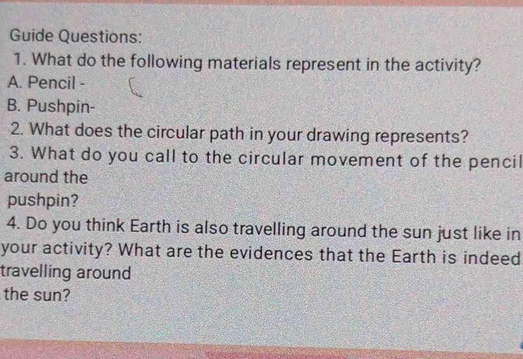 Guide Questions: 1. What do the following | StudyX