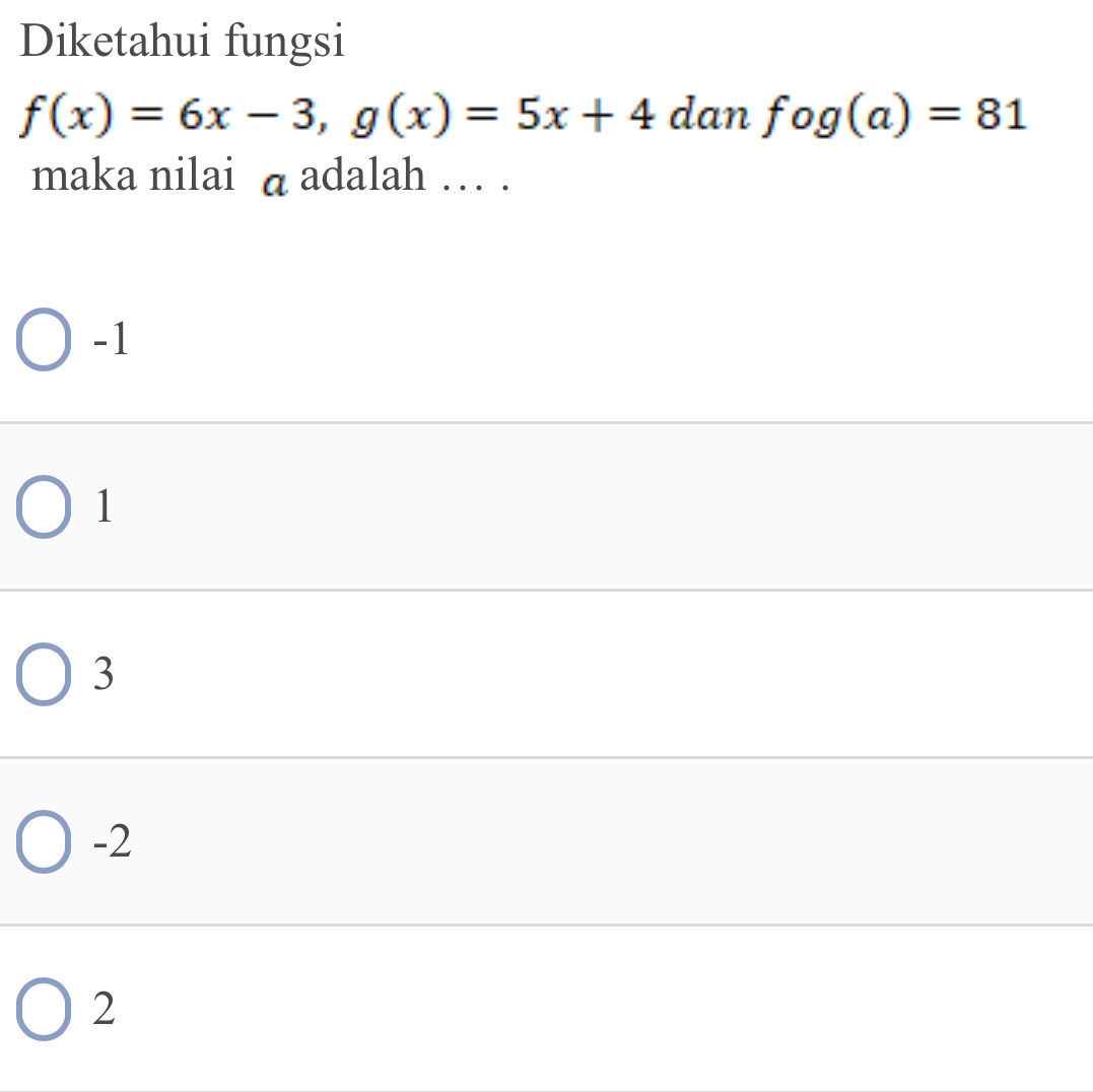 Diketahui fungsi $f(x) = 6x - 3$, $g(x) = | StudyX