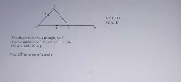 The diagram shows a triangle OAC. A is the | StudyX