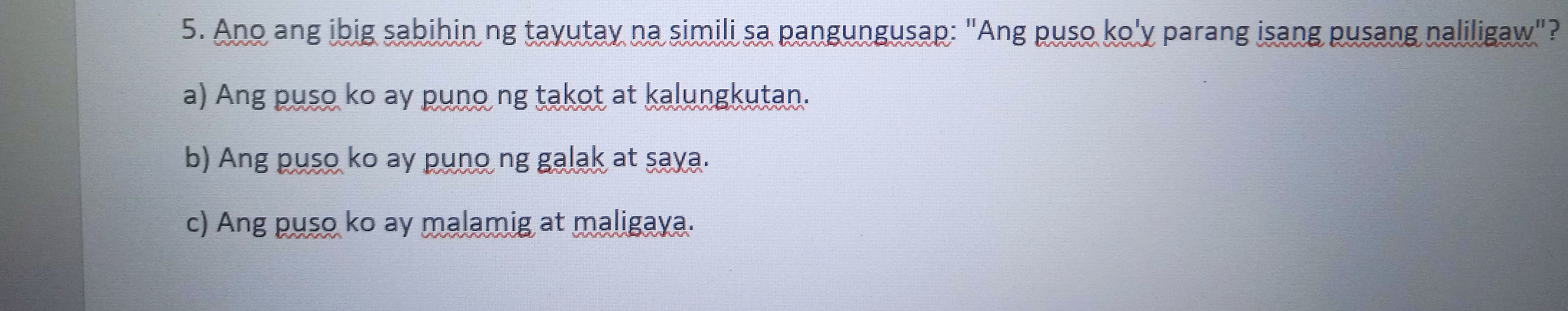 5. Ano ang ibig sabihin ng tayutay na simili | StudyX