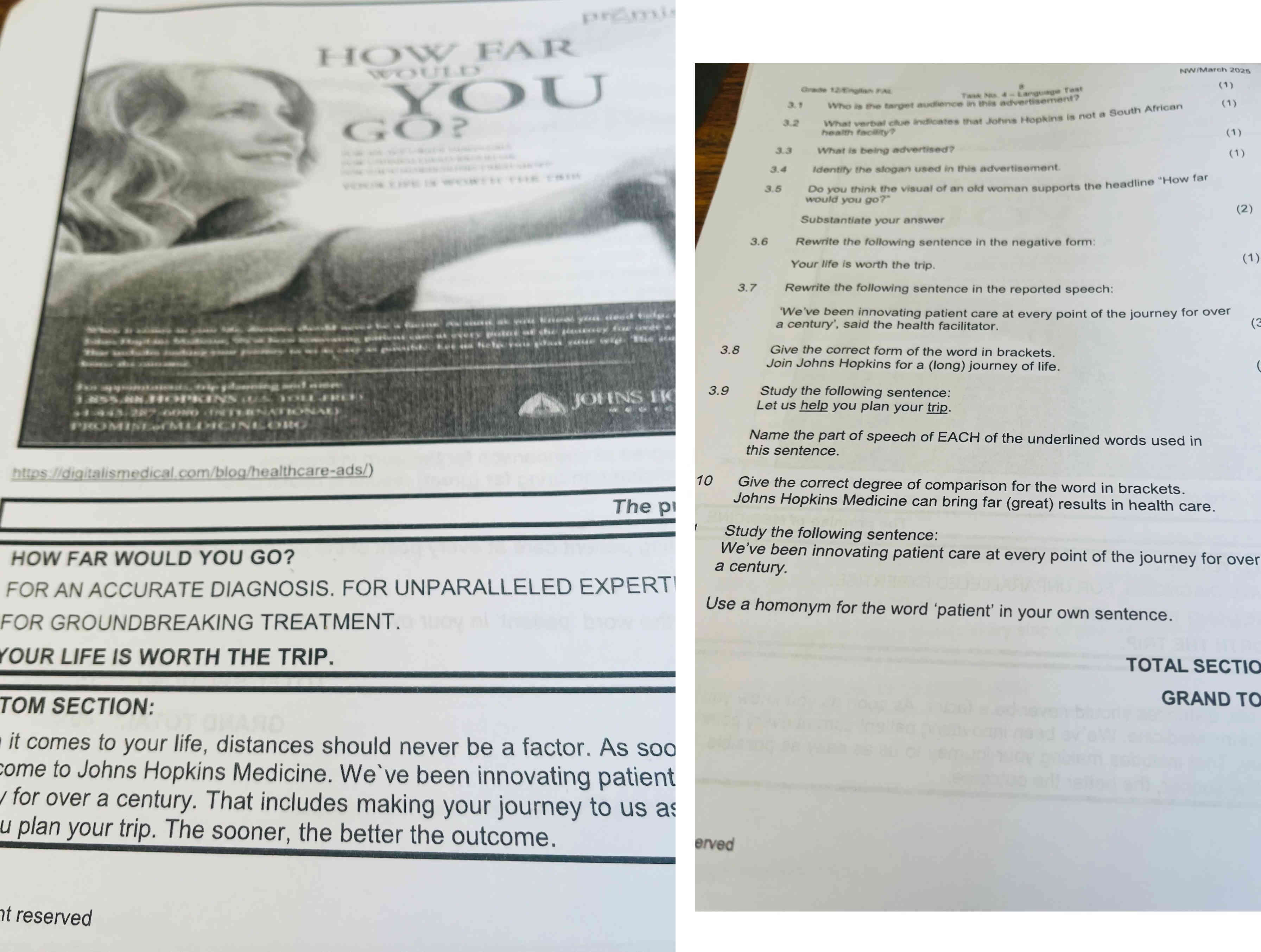 Grade 12/English FAL Task No. 4 - Language | StudyX