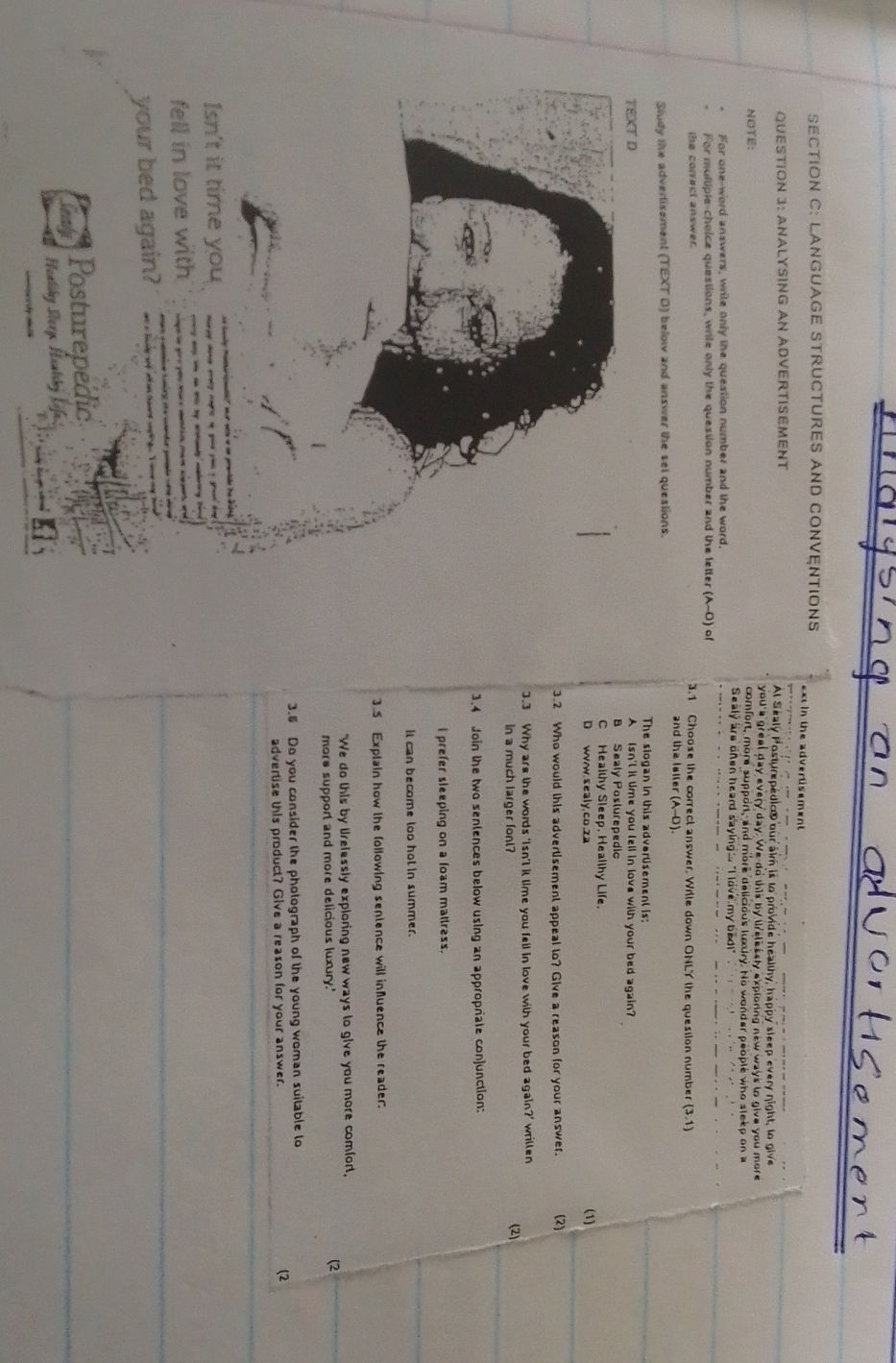 SECTION C: LANGUAGE STRUCTURES AND | StudyX