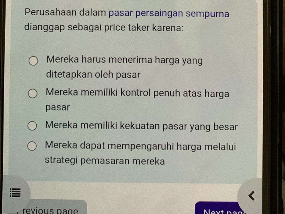 Perusahaan dalam pasar persaingan sempurna | StudyX