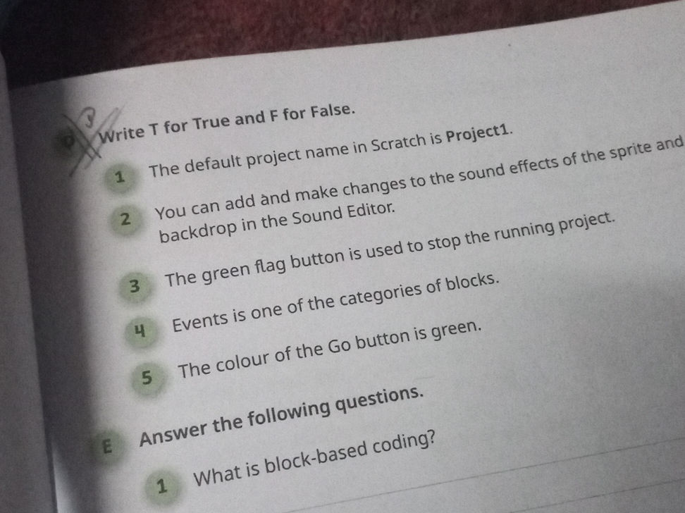 Write T for True and F for False. 1 The | StudyX