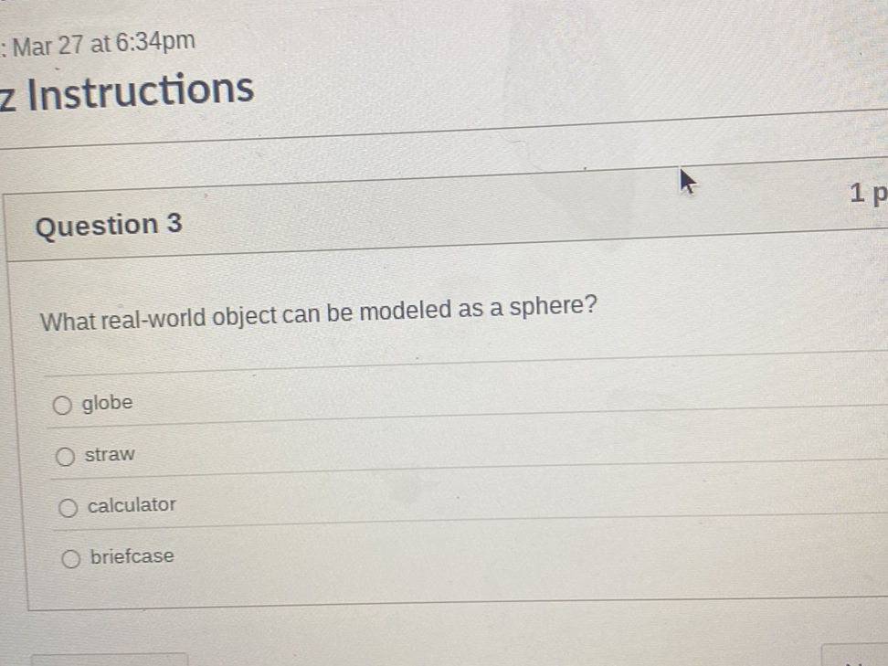 Question 3 What real-world object can be | StudyX