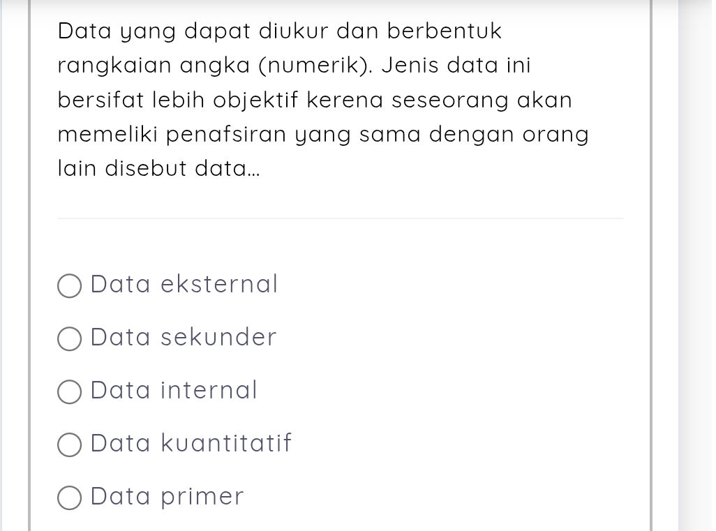 Data yang dapat diukur dan berbentuk | StudyX