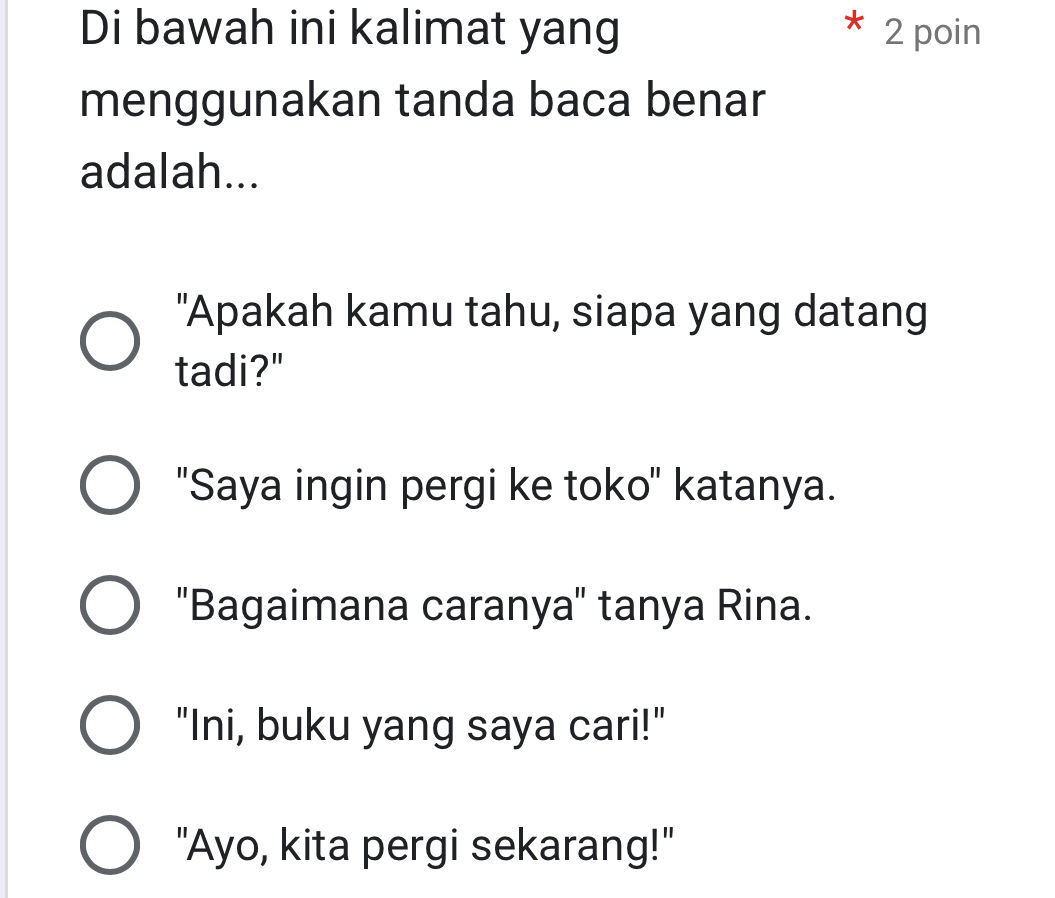 Di bawah ini kalimat yang menggunakan tanda | StudyX