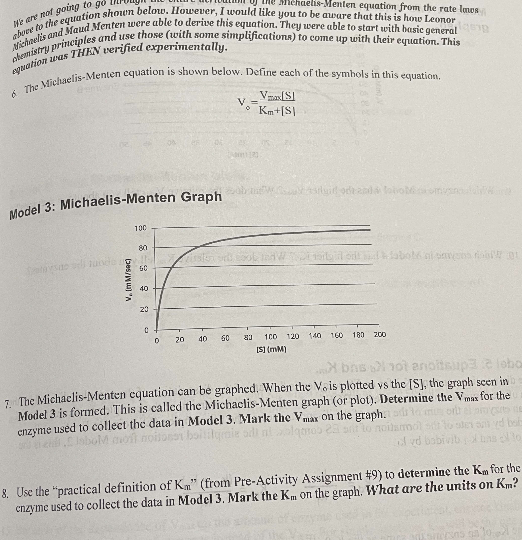 6. The Michaelis-Menten equation is shown | StudyX