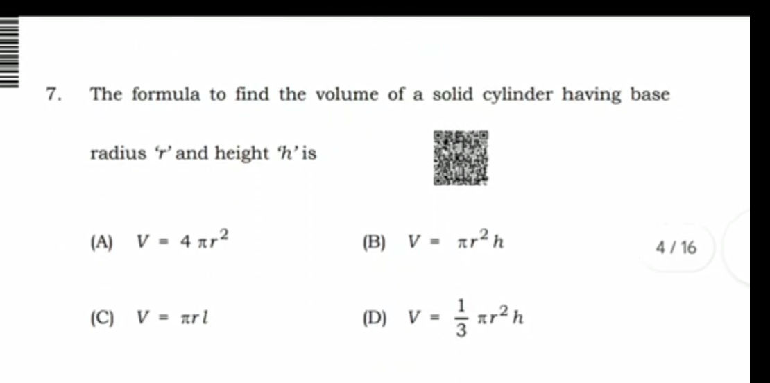 7. The formula to find the volume of a solid | StudyX