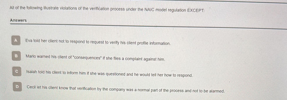 All of the following illustrate violations | StudyX