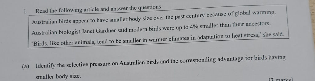 1. Read the following article and answer the | StudyX