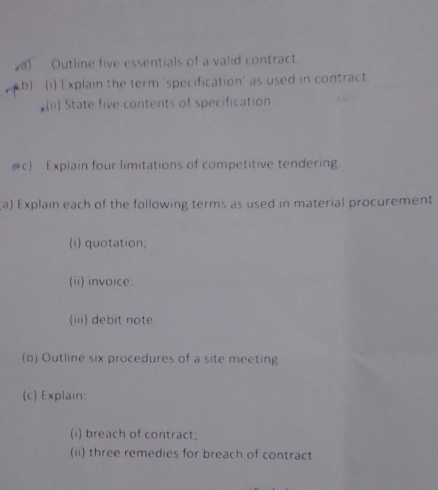 (a) Outline five essentials of a valid | StudyX