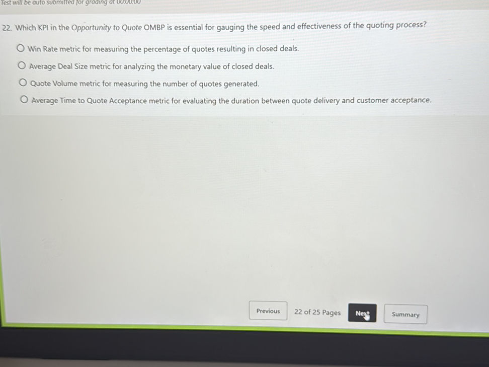 22. Which KPI in the Opportunity to Quote | StudyX