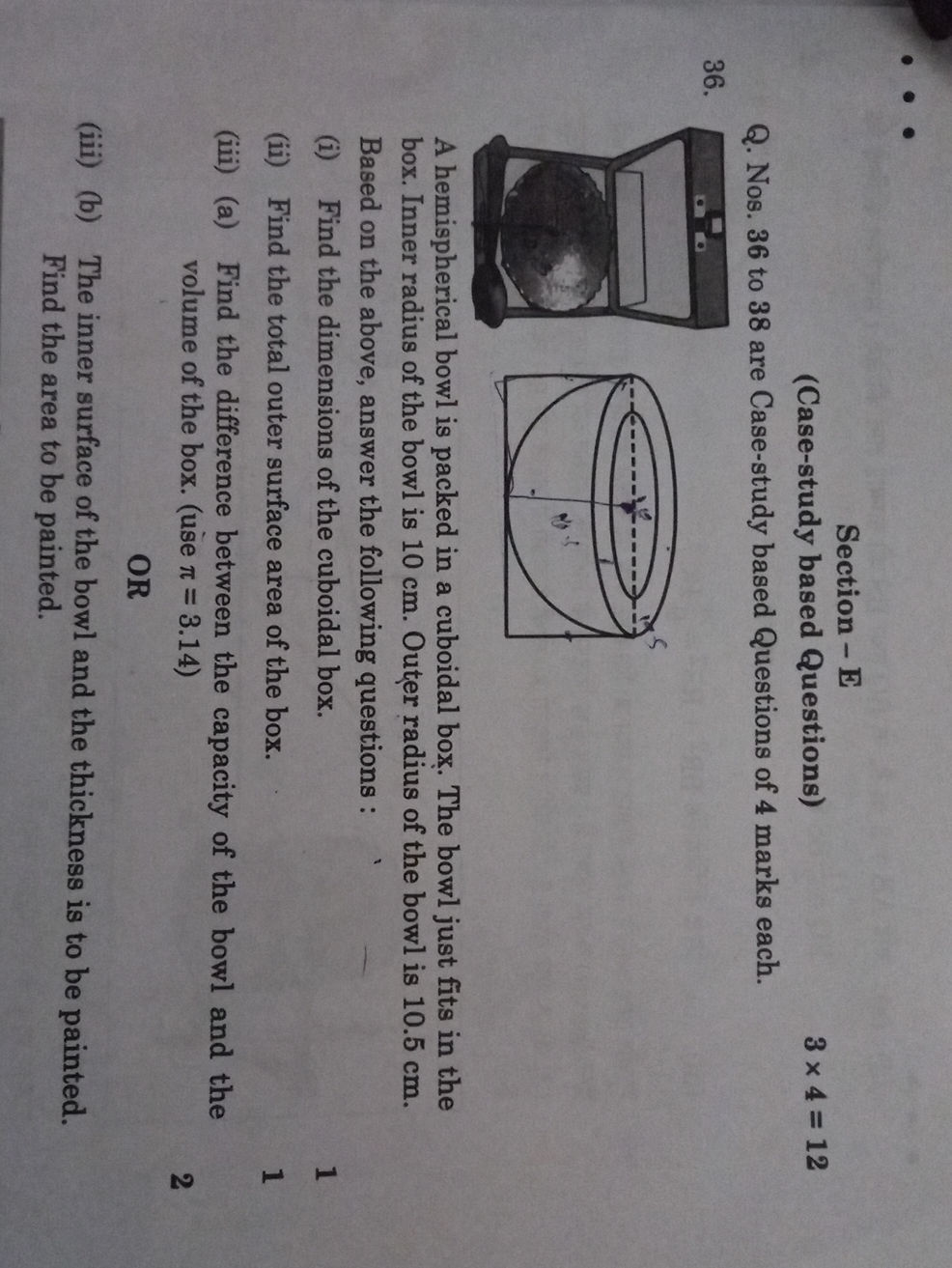36. (Case-study based Questions) Q. Nos. 36 | StudyX