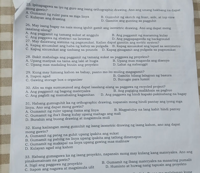 25. Ipinapagawa sa iyo ng guro ang isang | StudyX